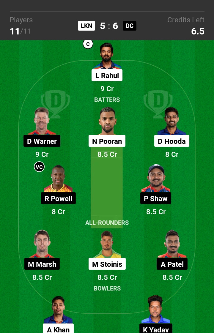 LSG vs DC Dream11 Prediction in Hindi, ये टीम बना के बन सकते है नंबर 1, पिच रिपोर्ट, Dream11 ...