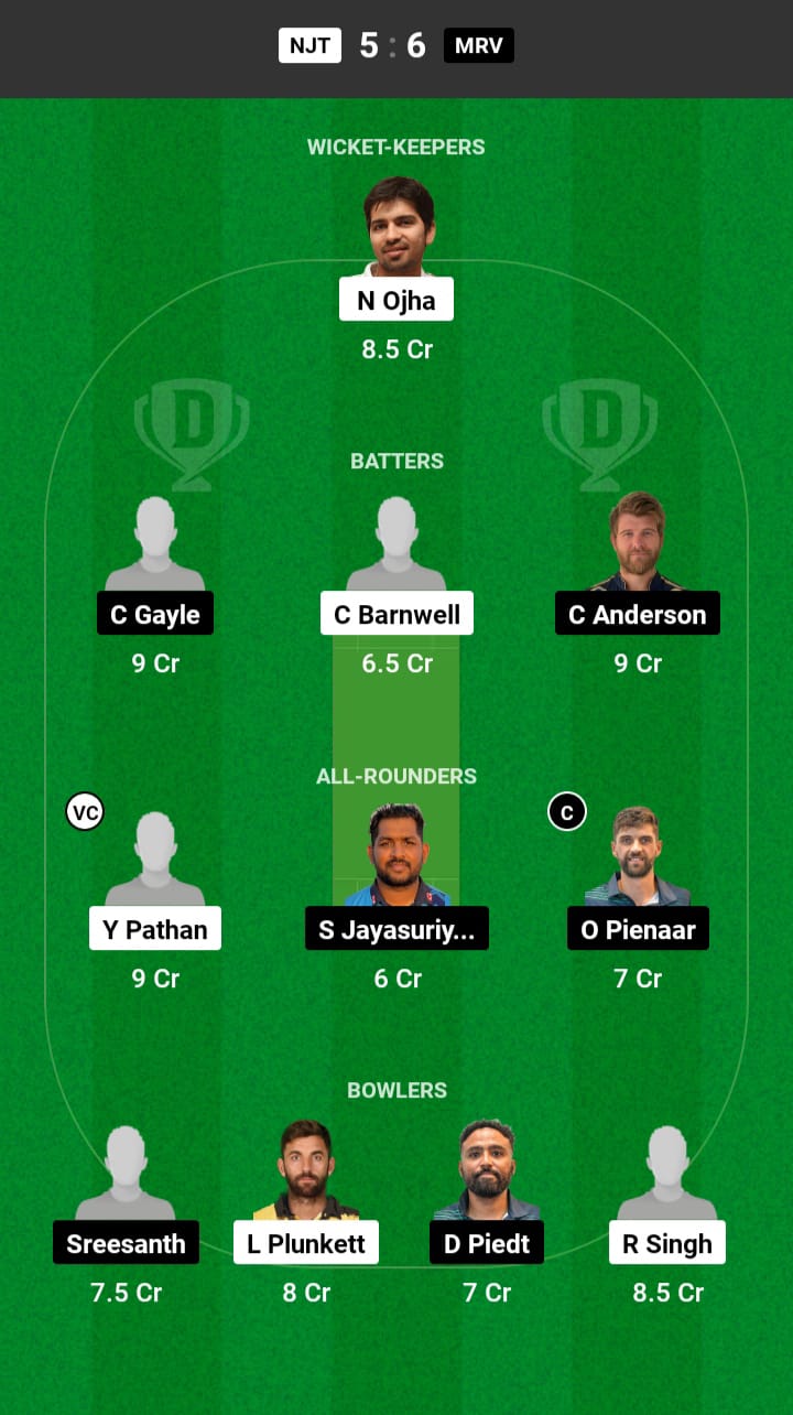 NJT vs MRV Dream11 Prediction in Hindi, Fantasy Cricket, Pitch Report, Dream11 Team, US Masters ...