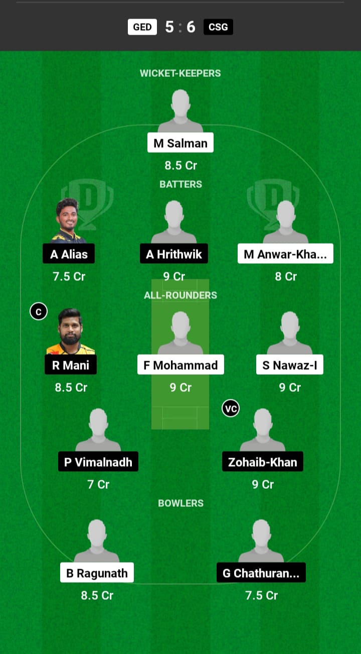 GED vs CSG Dream11 Prediction in Hindi, Dream11 Team, Fantasy Cricket, Pitch Report, T20 Match ...