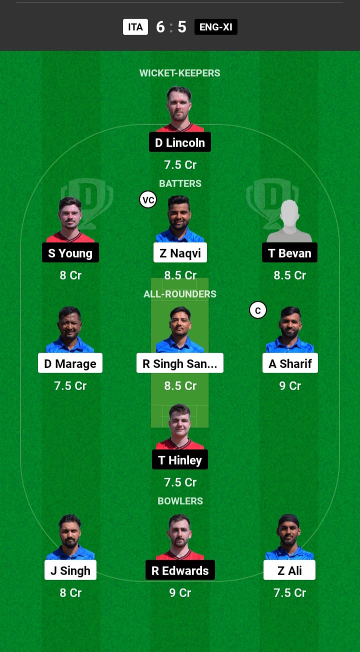 ITA vs ENG-11 Dream11 Prediction in Hindi, Dream11 Team, Fantasy Cricket, Pitch Report, T10 ...