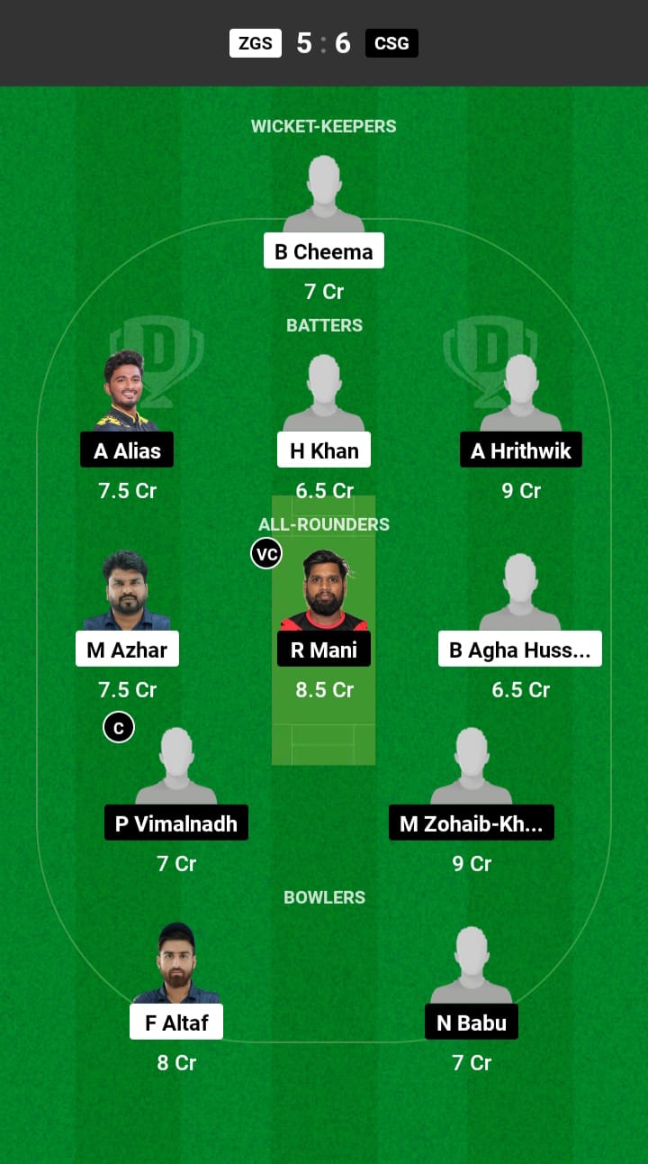 ZGS vs CSG Dream11 Prediction in Hindi, Dream11 Team, Fantasy Cricket ...