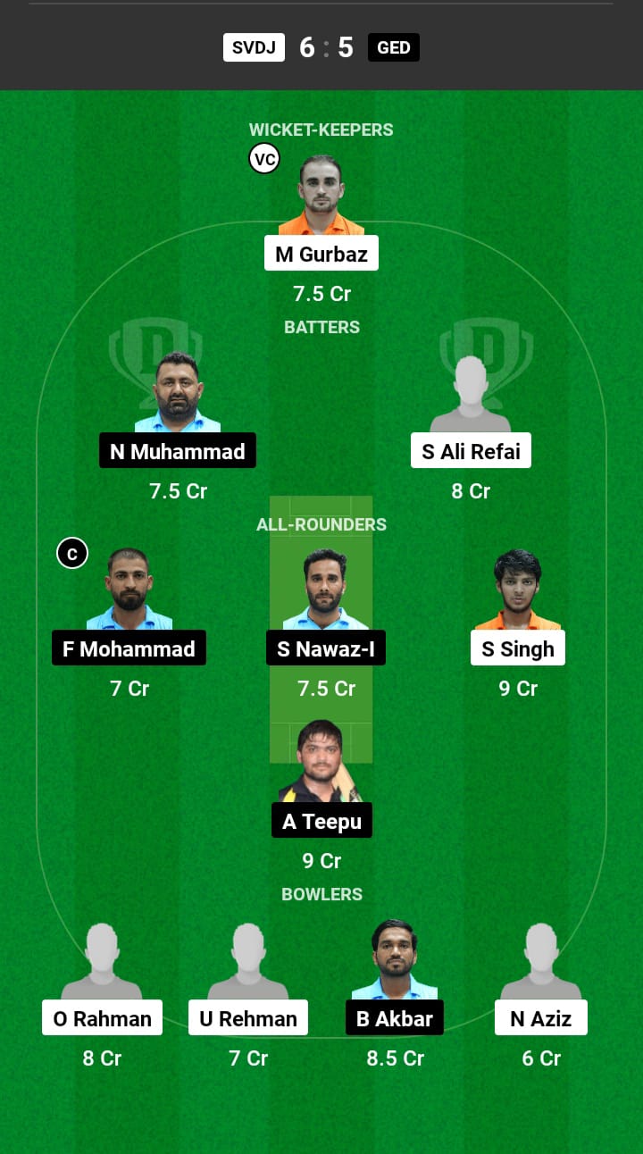 SVDJ vs GED Dream11 Prediction in Hindi, Fantasy Cricket, Pitch Report ...
