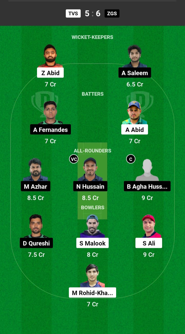 TVS vs ZGS Dream11 Prediction in Hindi, Fantasy Cricket, Pitch Report ...