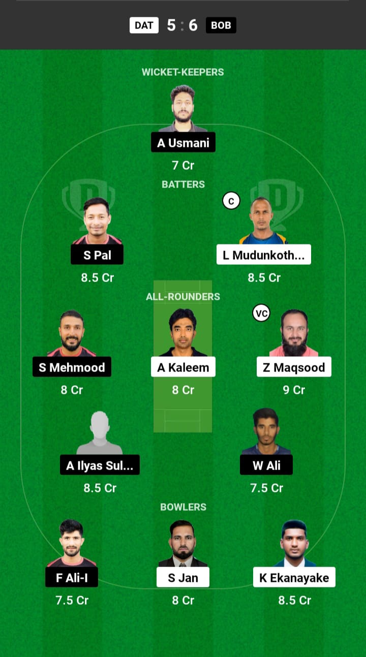 DAT vs BOB Dream11 Prediction in Hindi, Fantasy Cricket, Pitch Report ...
