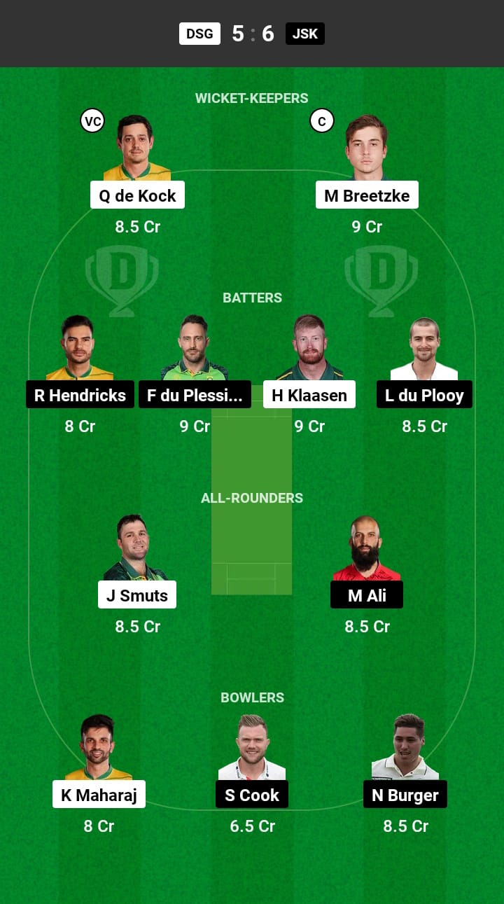 DSG vs JSK Dream11 Prediction in Hindi, Fantasy Cricket, Pitch Report, Dream11 Team, T20 Match ...