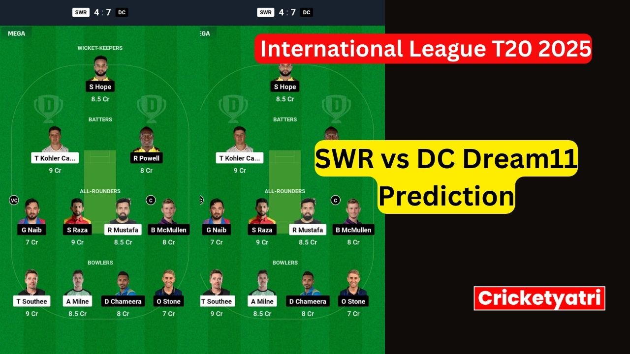 SWR vs DC Dream11 Prediction in Hindi, Fantasy Cricket, Pitch Report, Dream11 Team, 8th T20 ...