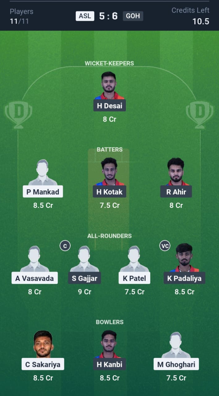 ASL vs GOH Dream11 Prediction in Hindi, Fantasy Cricket, Pitch Report, Dream11 Team, T20 Match ...